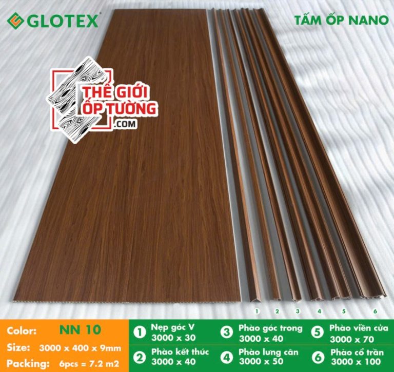 Tấm ốp nano Glotex kèm phụ kiện NN10